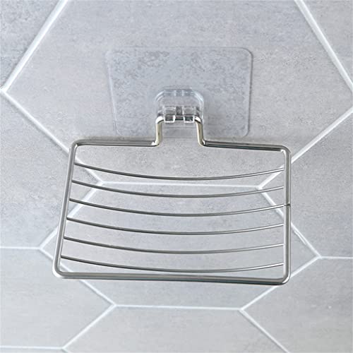 HALOU Silver Bathroom Vacuum Paste Soap Holder Cup Box Dish Soap Storage Saver Shower Tray Bathroom Accessories