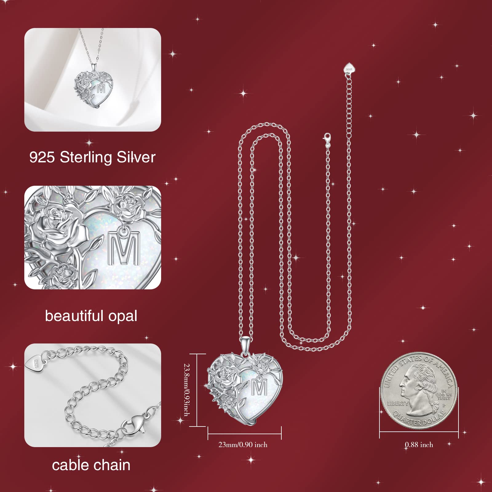 iiw Mom Sterling Silver Initial Letter Pendant Necklace