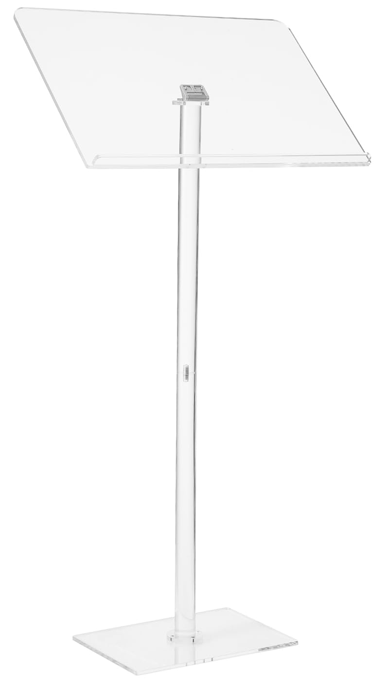 Goyappin Acrylic Podium Stand, Clear Podium,Pulpits for Churches,Transparent Presentation Lectern,for Churches, Weddings, Classroom, Conference ,23.6" L x 15.7" W x 42.3" H