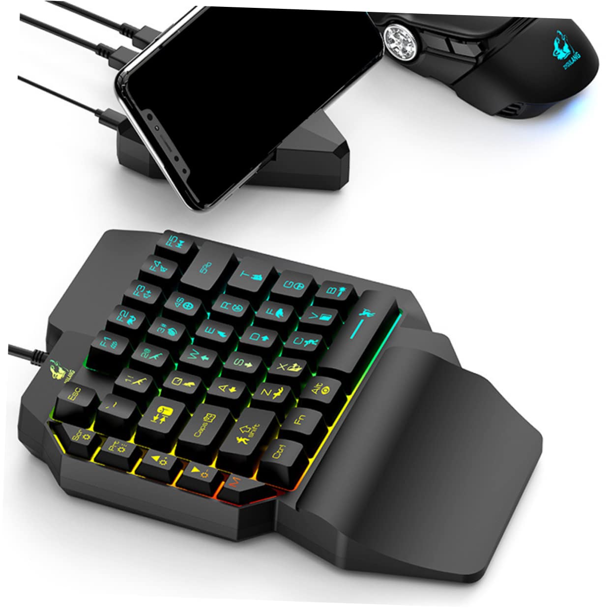KOMBIUDA Mini Mouse Mechanical Keyboards Computer Keyboard Half Keyboard Gaming Small Gaming Keyboard Gaming Keyboards Play Game Keyboard Computer Game Keyboard E-Sport Keyboard Set t1