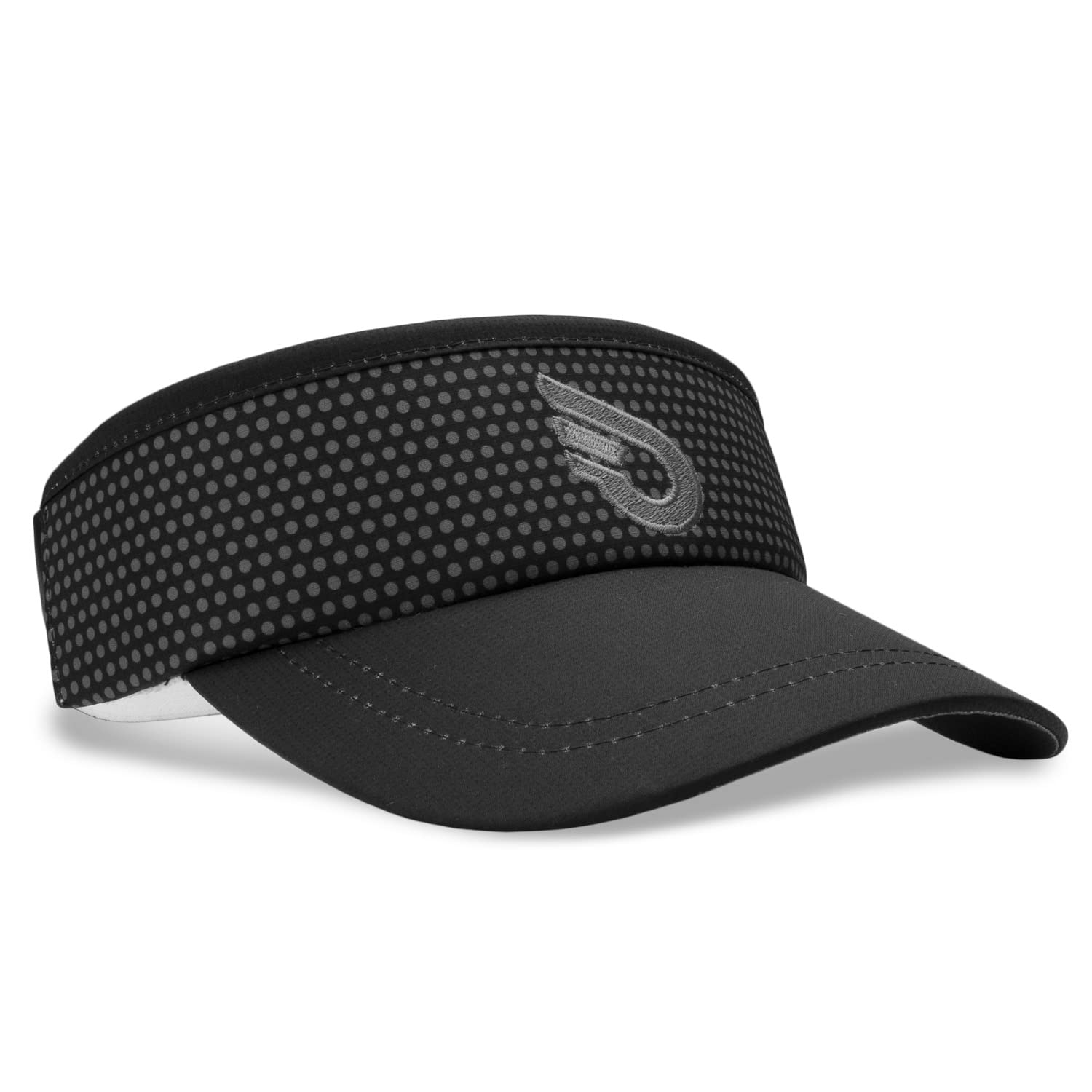 Headsweats Unisex Lightweight Performance Running Sun Visor, Dots Black, One Size