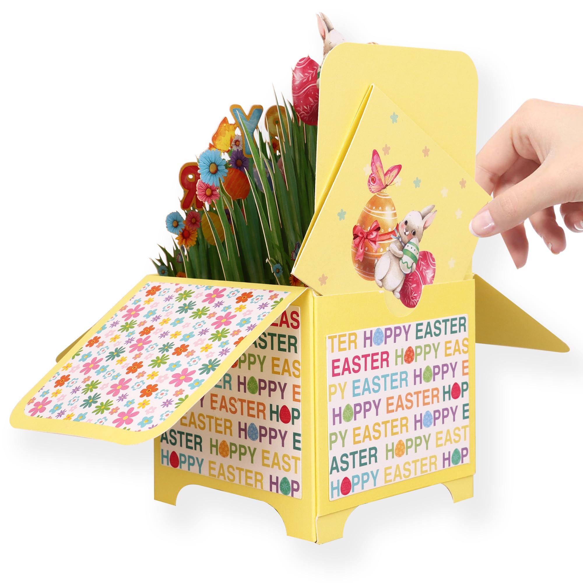 Giiffu Pop Up Easter Card, Happy Easter 3D Card for Kids with Note Card and Envelope, a delightful surprise Easter greeting card for Kids,Children,Family and Friends