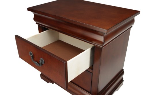 Furniture of America Ashburia Nightstand, Warm Cherry