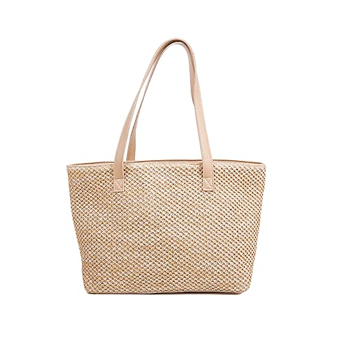 GUOZI Women Straw Woven Tote, Summer Beach Bag Large Handmade Weaving Handbag (2103-B)