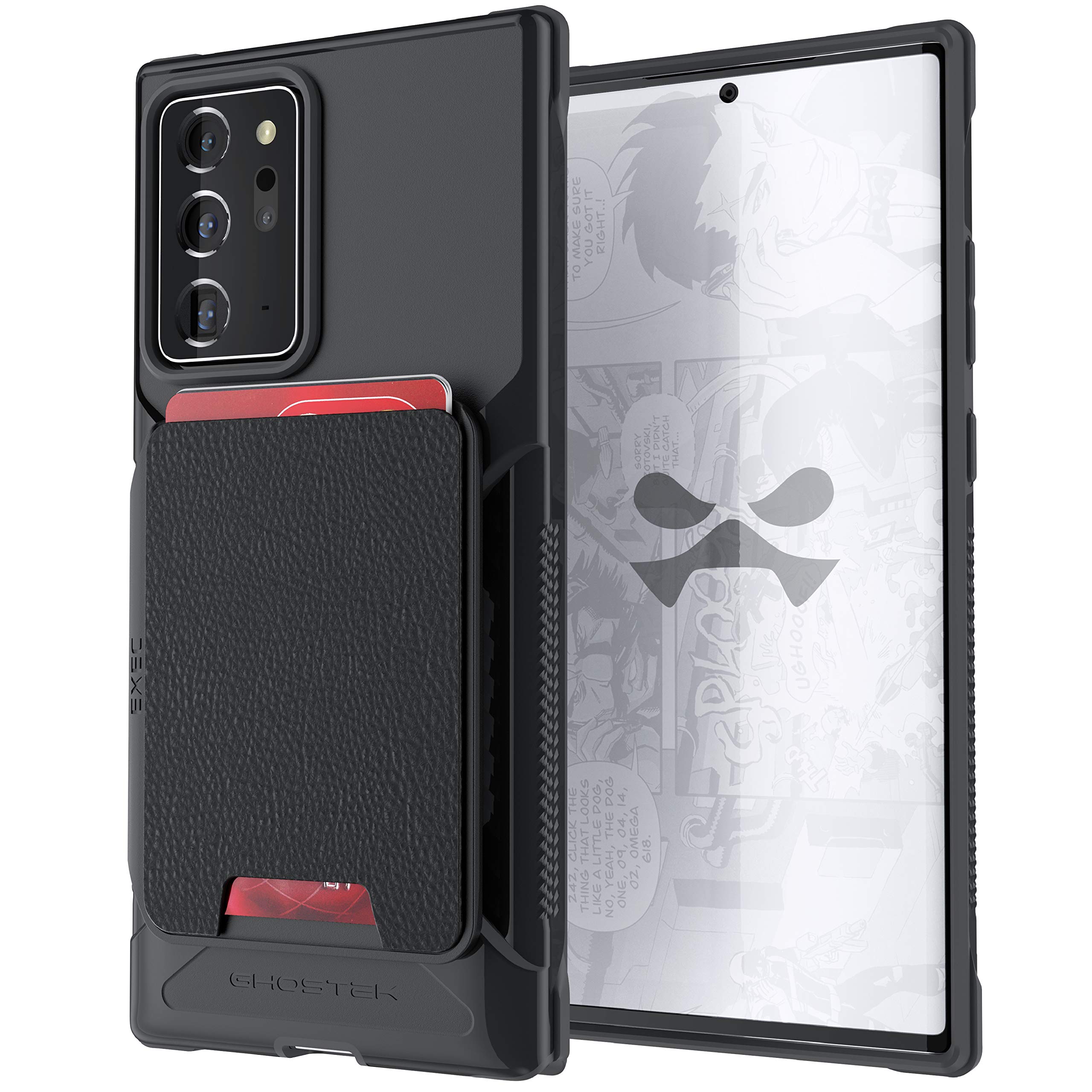 Ghostek Exec Note 20 Ultra 5G Wallet Case with Card Holder, Car Magnet Mount, Detachable Leather Pocket - Black