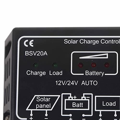 Genericer Solar Panel,Solar Charge Controller with Over Charge Over Discharge Protection BSV20A 12V/24V for Managing the Working of Solar Panel and Battery, Genericer Solar Panel,Solar Charge Con
