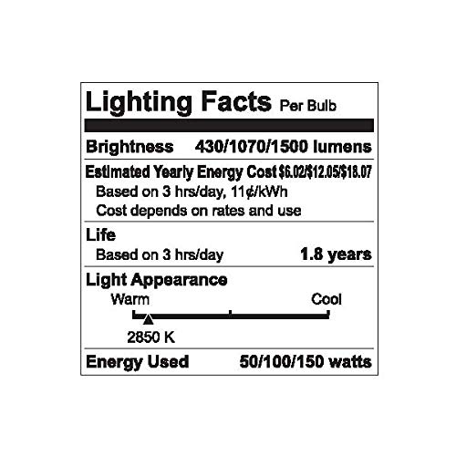 GE Reveal 150-Watt 3-Way Bulb A21 Light Fixture 64594 Incandescent Light Bulb