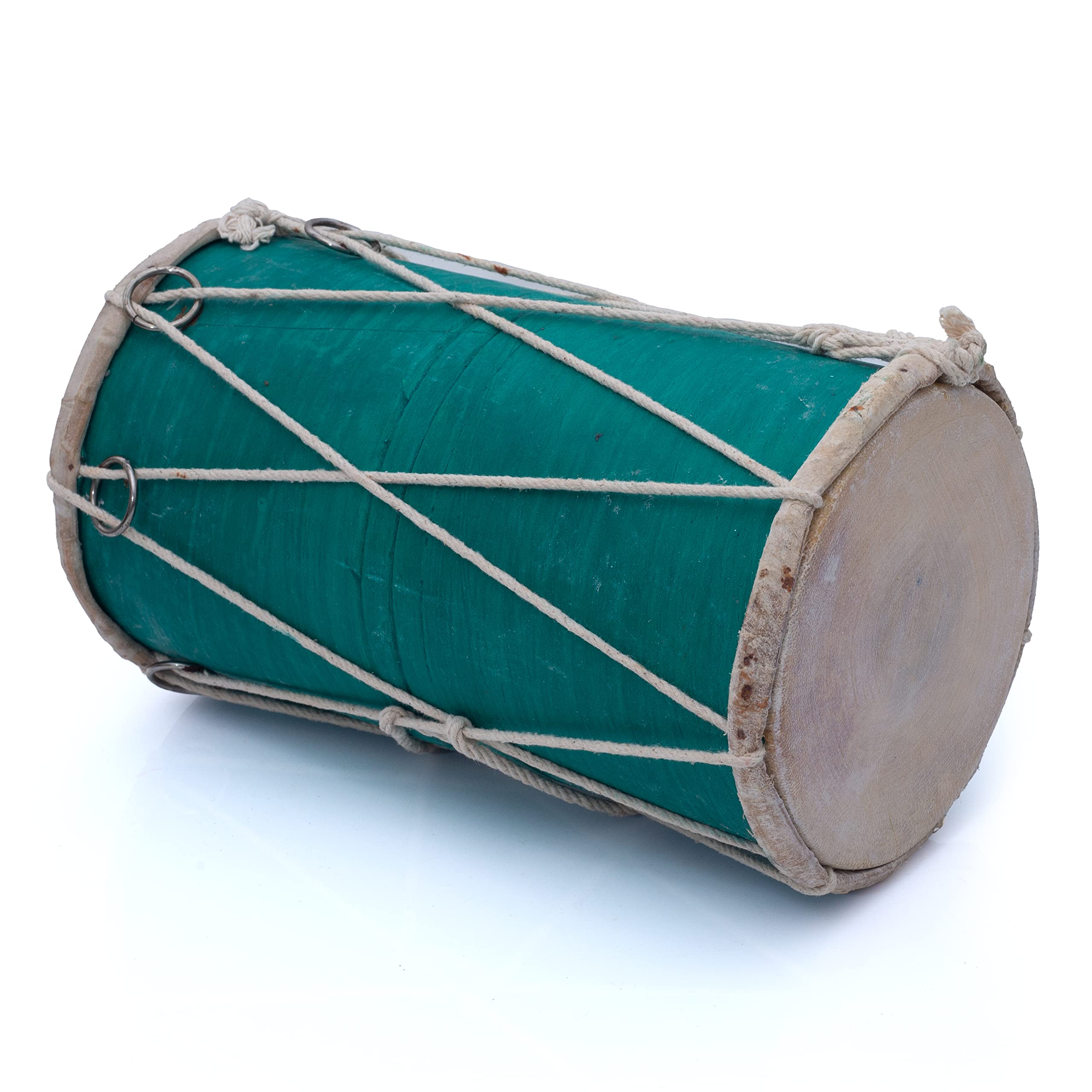 Handmade Wooden & Leather Classical Indian Folk Tabla Drum Set Hand Percussion Drums World Musical Instruments Punjabi Dhol Dholak Dholki 10 x 6 Inches Fun Birthday Housewarming Gift Ideas