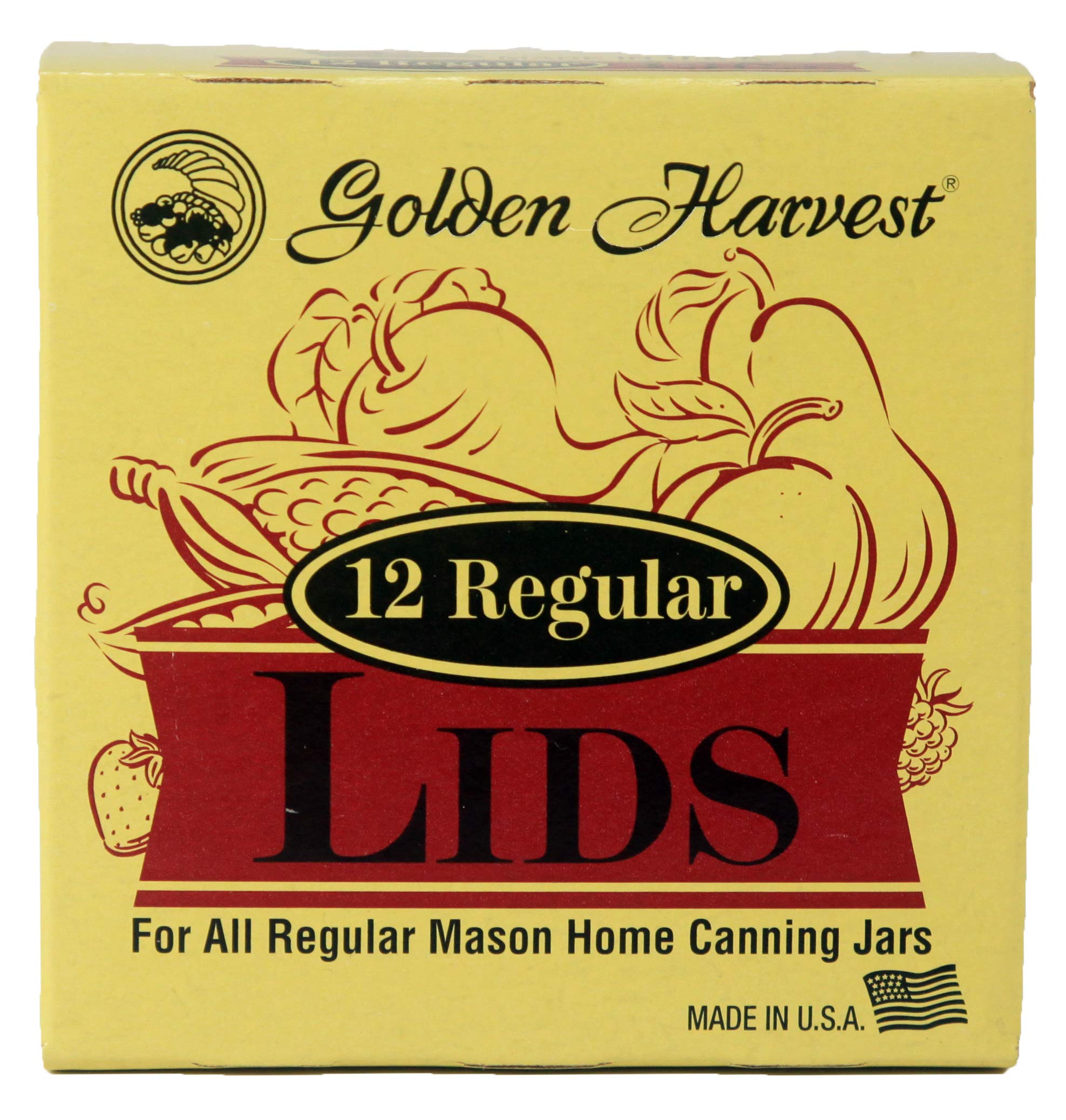 Golden Harvest Regular Canning Lids 2 Packs of 12 (24 Total Lids)