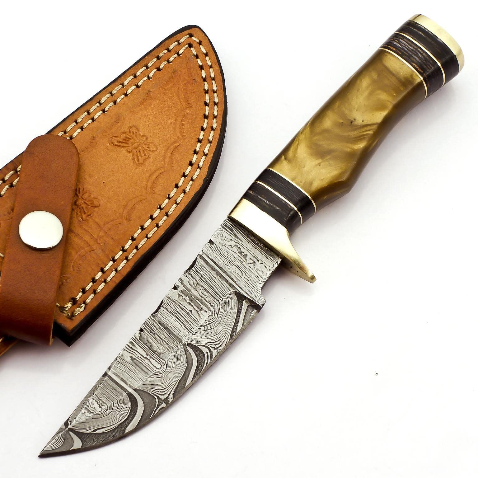 Handmade Damascus steel Skinner knives SK-201 Beautiful resins & Micarta Handle