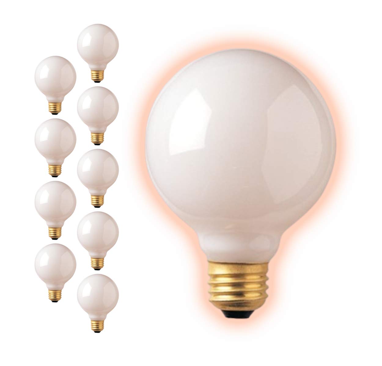 GoodBulb 40 Watt G25 Globe Light Bulbs | Frosted Finish Medium E26 Base 2700K Warm White Light Color Dimmable 40W 550 Lumens | Incandescent Light Bulbs (Pack of 10 Bulbs)