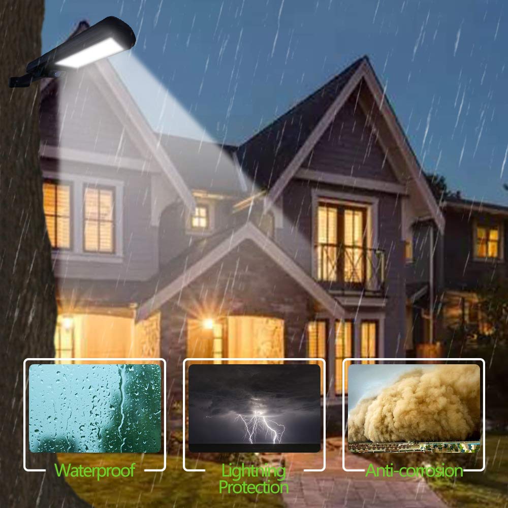 Gloriy Solar Street Lights Outdoor Remote Control Solar Parking Lot Lights 3 Light Mode 96LED Solar Street Pole Light Motion Light for Patio,Path,Yard(2Pack)