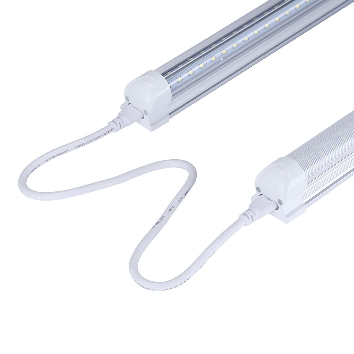 JOMITOP 6 Pack T8 8 Ft LED Shop Light Fixture 120W 5000K V Shaped 96" Four Row 14400 Lumens(Replace 300W Fluorescent) Clear Cover Daylight White