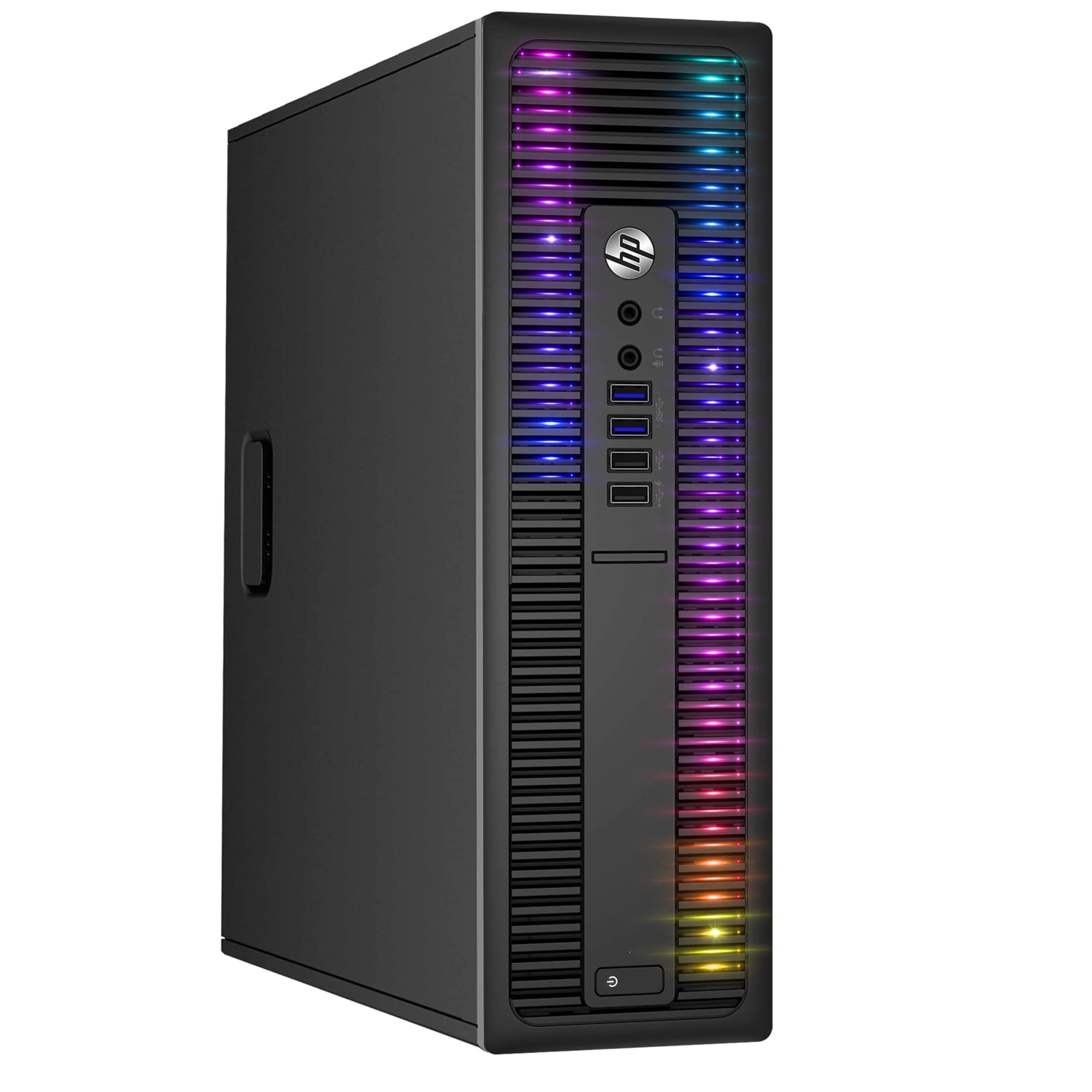HP Custom Built RGB Lights PC with 24 Inch Monitor ProDesk Desktop Computer Intel Core i5 6500 Quad-Core Processor 16GB RAM 512GB SSD Win 10 Pro Gaming Keyboard & Mouse (Renewed)