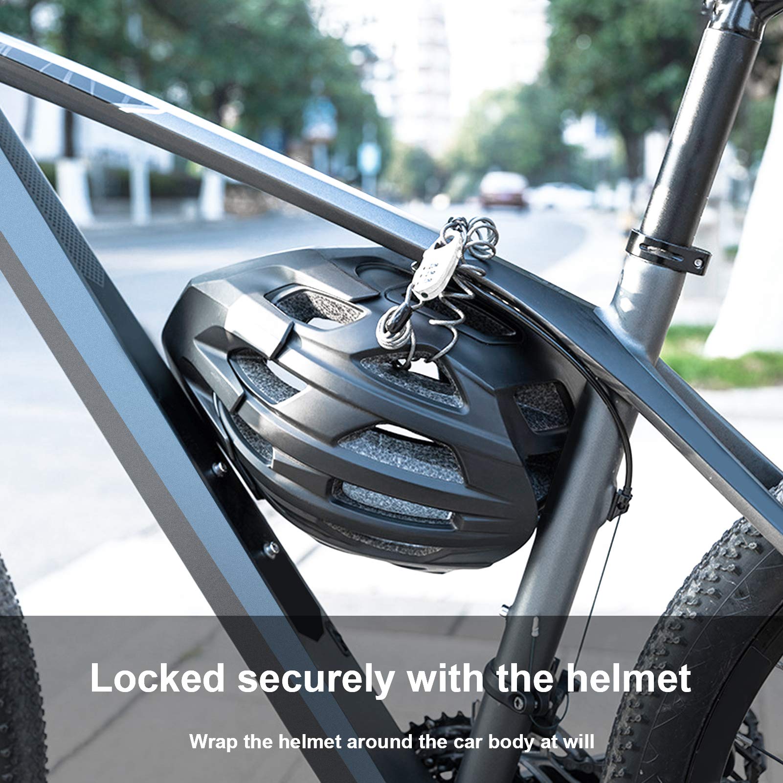 Hatirea Bicycle Helmet Lock, to Wear and Bike Cable Lock for Outdoors for Home(White)