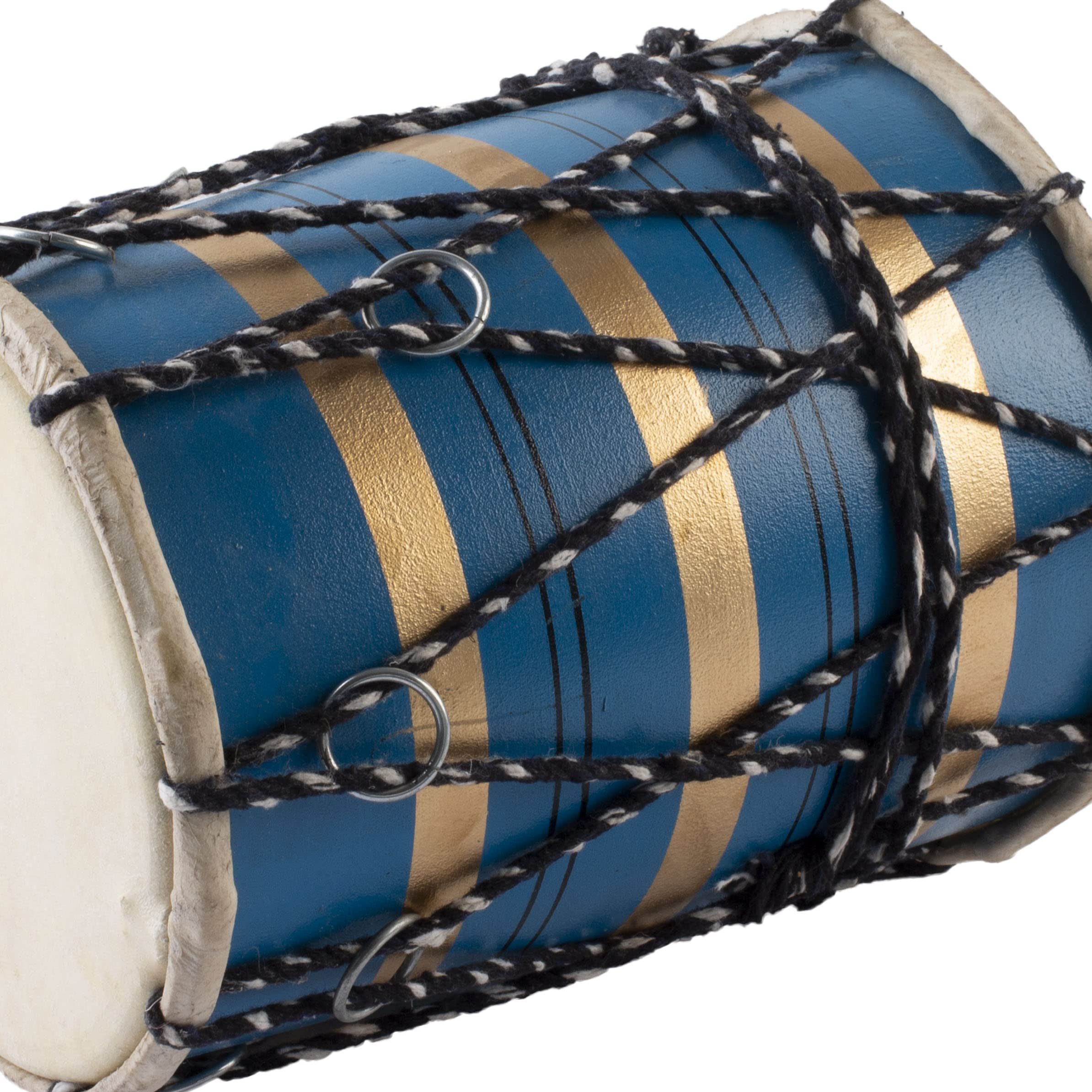 Handmade Wooden & Leather Classical Indian Folk Tabla Drum Set Hand Percussion Drums World Musical Instruments Punjabi Dhol Dholak Dholki 8 x 6 Inches Fun Birthday Housewarming Gift Ideas