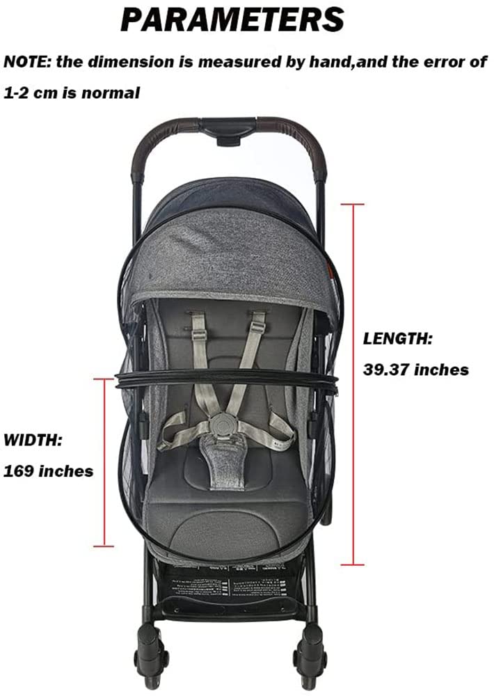 JON Mosquito Netting for Stroller,Easy Installation,Zipper Mesh Mosquito Net,Universial Encrypted Stroller Mosquito Net Black