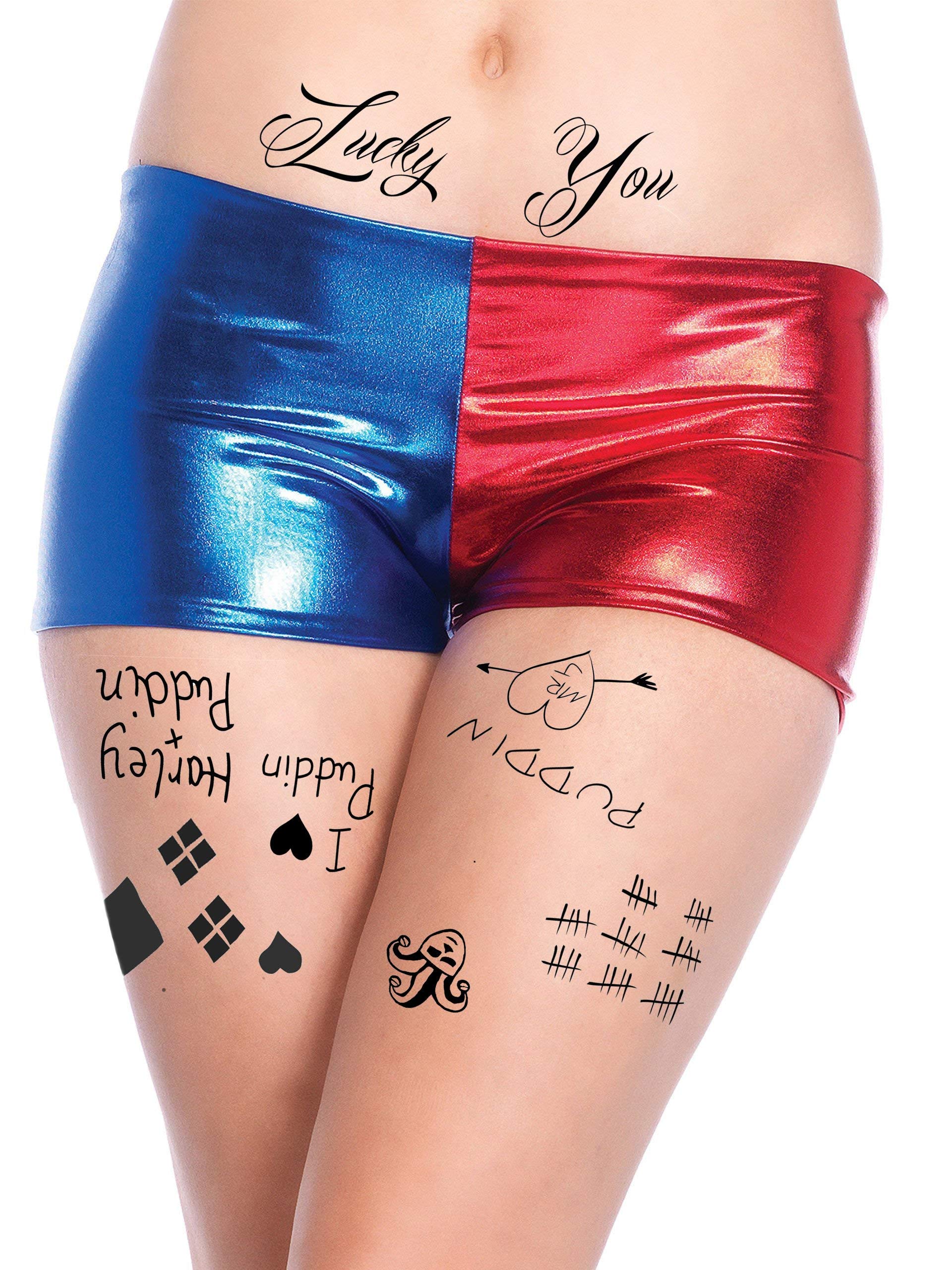 HQ Professional Temporary Tattoos Sheet - Face, Waist, & Leg Tats - 16 Total - Costume/Cosplay