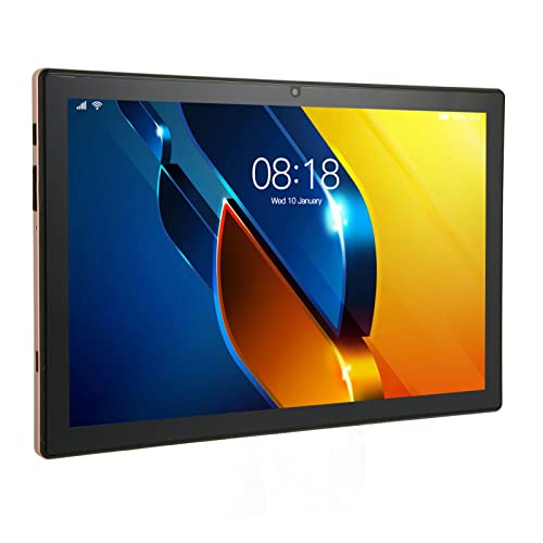 HEEPDD 10 Inch Tablet, Gold 2.4G 5G Dual Band WiFi Kids Tablet 1920x1200 IPS 4G Calling for Learning (US Plug)