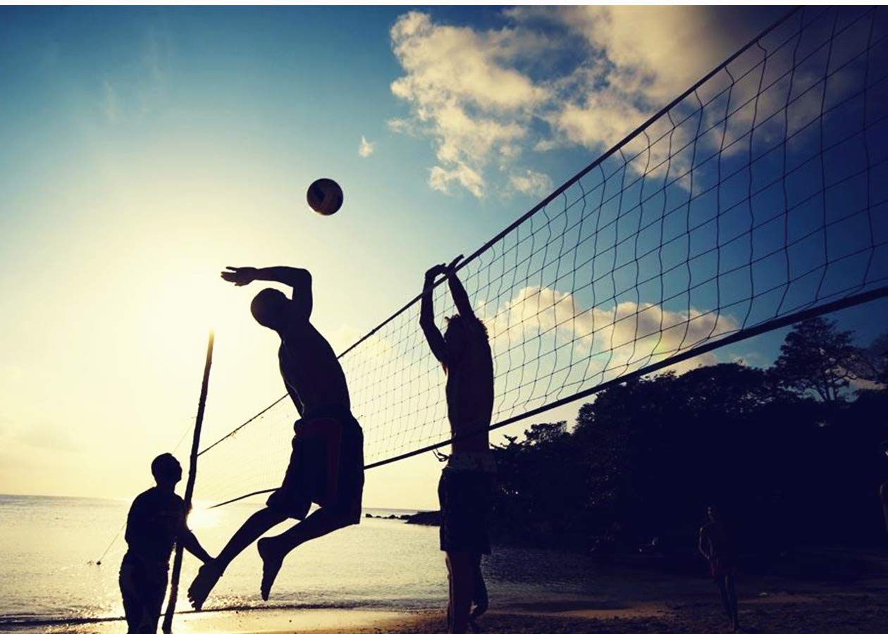 FUTISKY Volleyball Net 32 FT x 3 FT Beach Ball Net Portable Official Standard Size Indoor Outdoor Sports Training Equipment/Without Frame