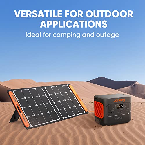 Jackery SolarSaga 100W Portable Solar Panel for Explorer 240/300/500/1000/1500 Power Station, Foldable US Solar Cell Solar Charger with USB Outputs for Phones(Renewed)