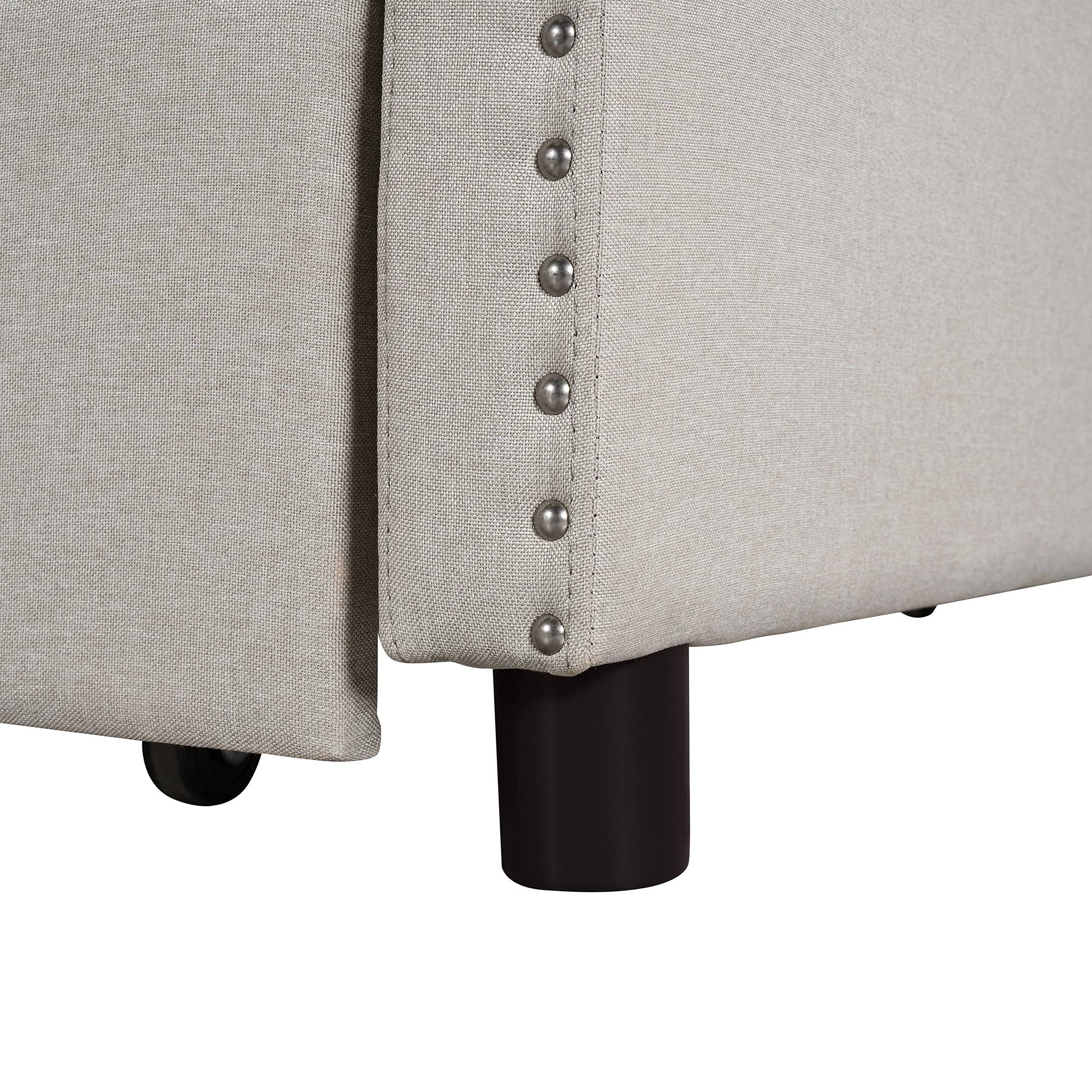 Harper & Bright Designs Full Size Upholstered Daybed with Twin Size Trundle, Upholstered Daybed Sofa Bed Frame for Living Room Bedroom, Beige