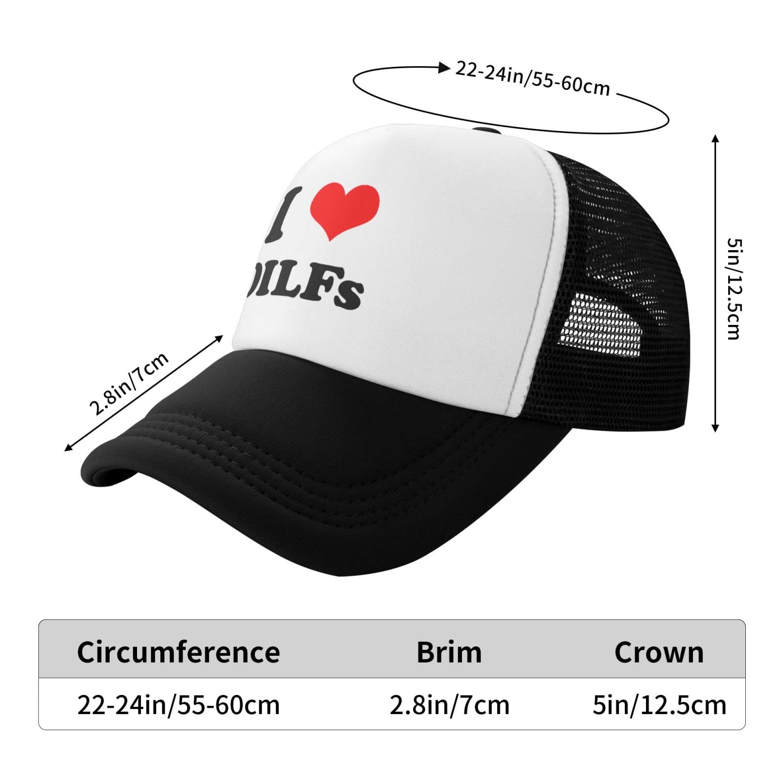 HDRAY Sun Caps Fishing Hat I Love Dilfs Women Snapback Hat Dad Hat Adjustable Dad Hat Unisex Black, One Size