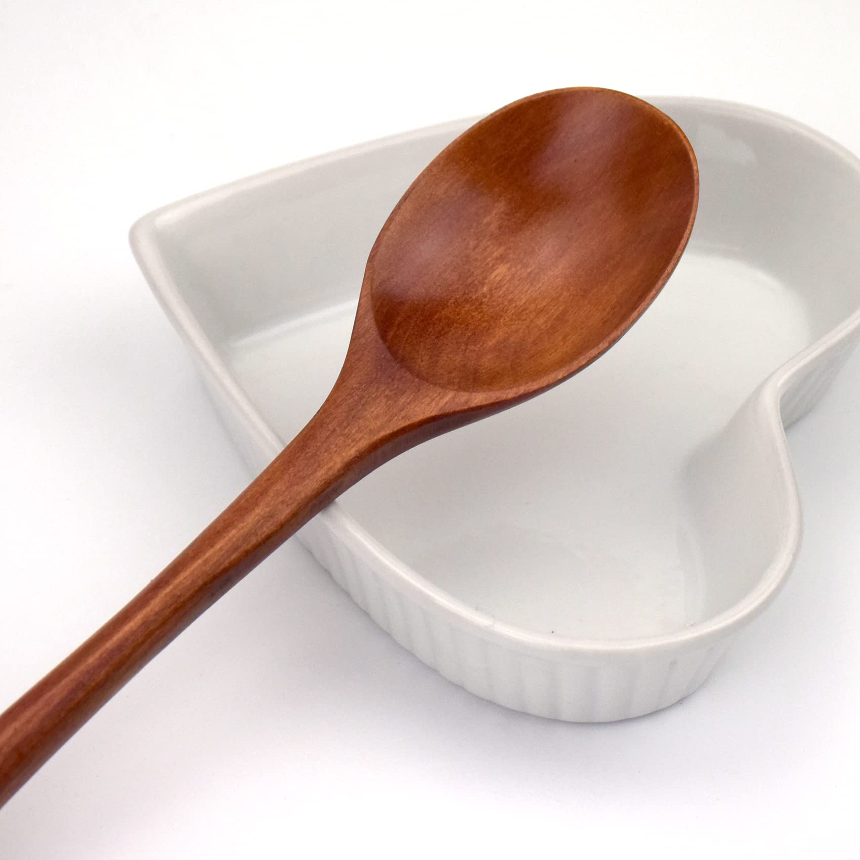 HengDu Wooden Spoons for Eating,9.06 inch Japanese Korean Log Unspliced Dinner Spoon Set of 5