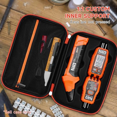 KingSung Hard Case Compatible with Klein Tools ET310 AC Circuit Breaker Finder, 80041 Outlet Repair Tool Kit and RT250 Integrated GFCI Receptacle Tester Accessories,with Smooth Double Zip(Only Case)