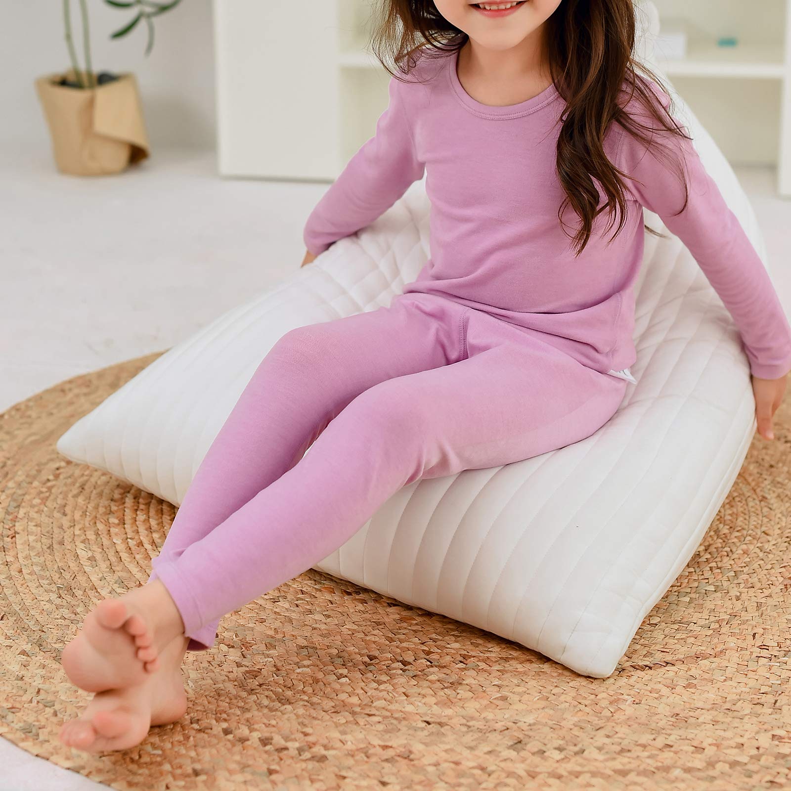 Girls Underwear Kids Thermal Underwears Toddler Winter Base Layer Long Johns Sets for Boys Dark Pink Large (100) /3T-4T