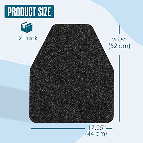 Houseables Urinal Mats, Floor Pads, 12 Pack, 17.25" x 20.5", Black, Blue, Homeplate, Polypropylene Fibers, Disposable, Splash Mat, Pee Pad, for Men’s Bathroom, Urine, Restroom, Eliminating Odor