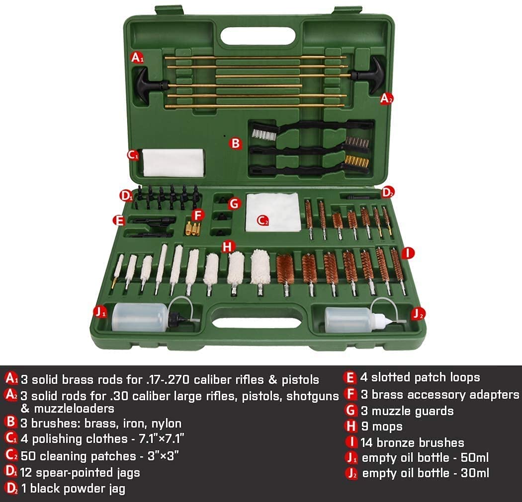 GLORYFIRE Universal Gun Cleaning Kit Hunting Handgun Shot Gun Cleaning Kit for All Guns with Case