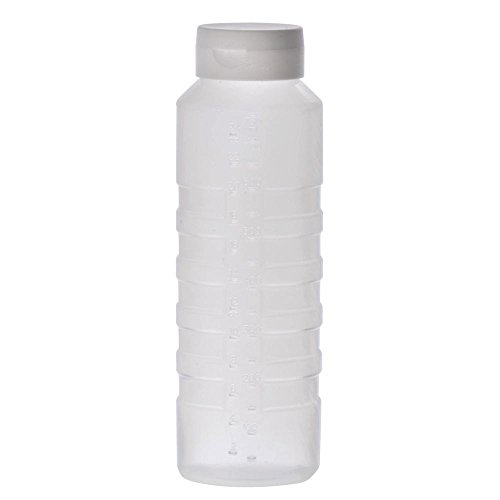 HUBERT 24 oz Clear Plastic Squeeze Bottle with White FLOWCUT Top