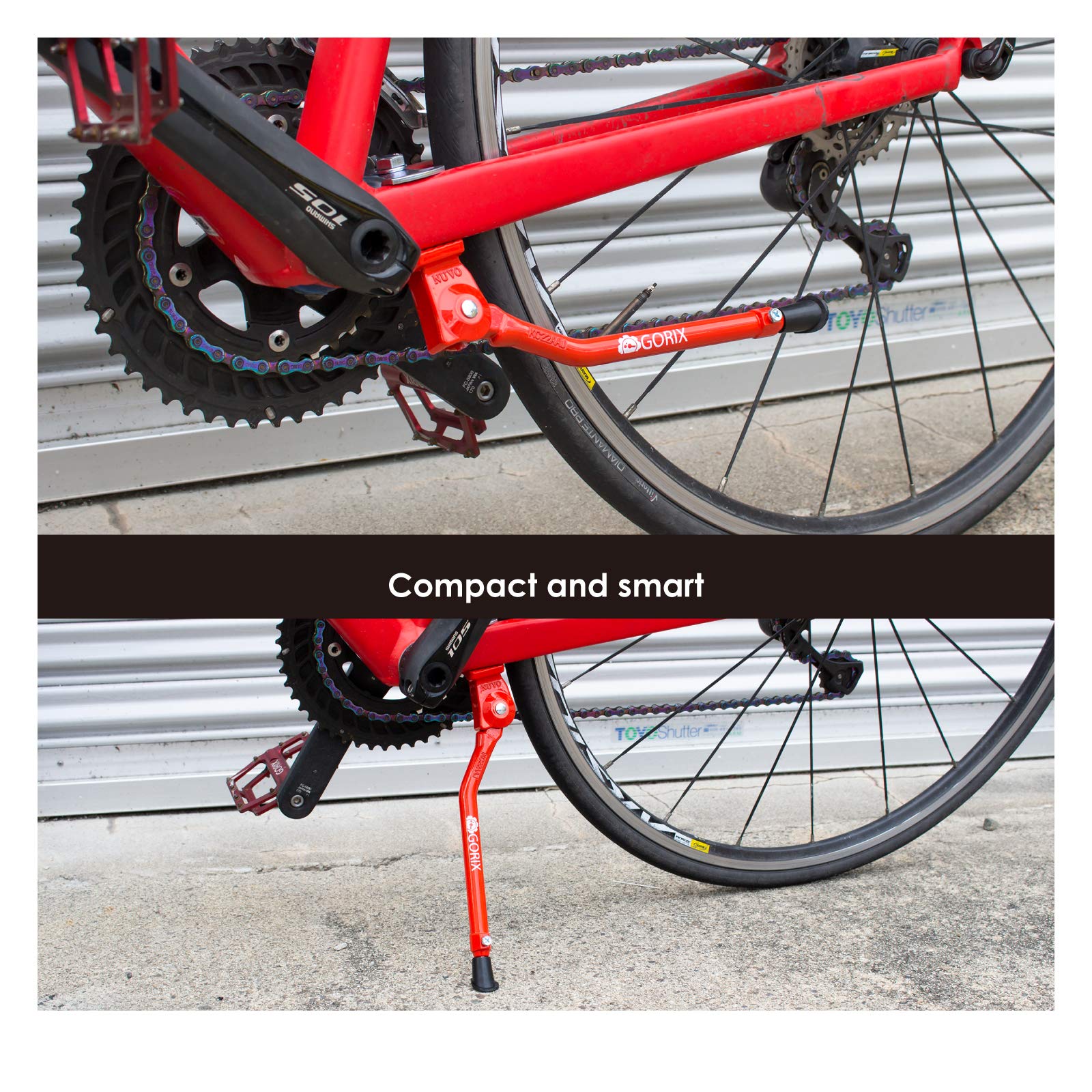 GORIX Bike Kickstand Side Road Mountain Bicycle Adjustable Portable (GX-KC22AAJ-Z(Global Edition)) (Pink)