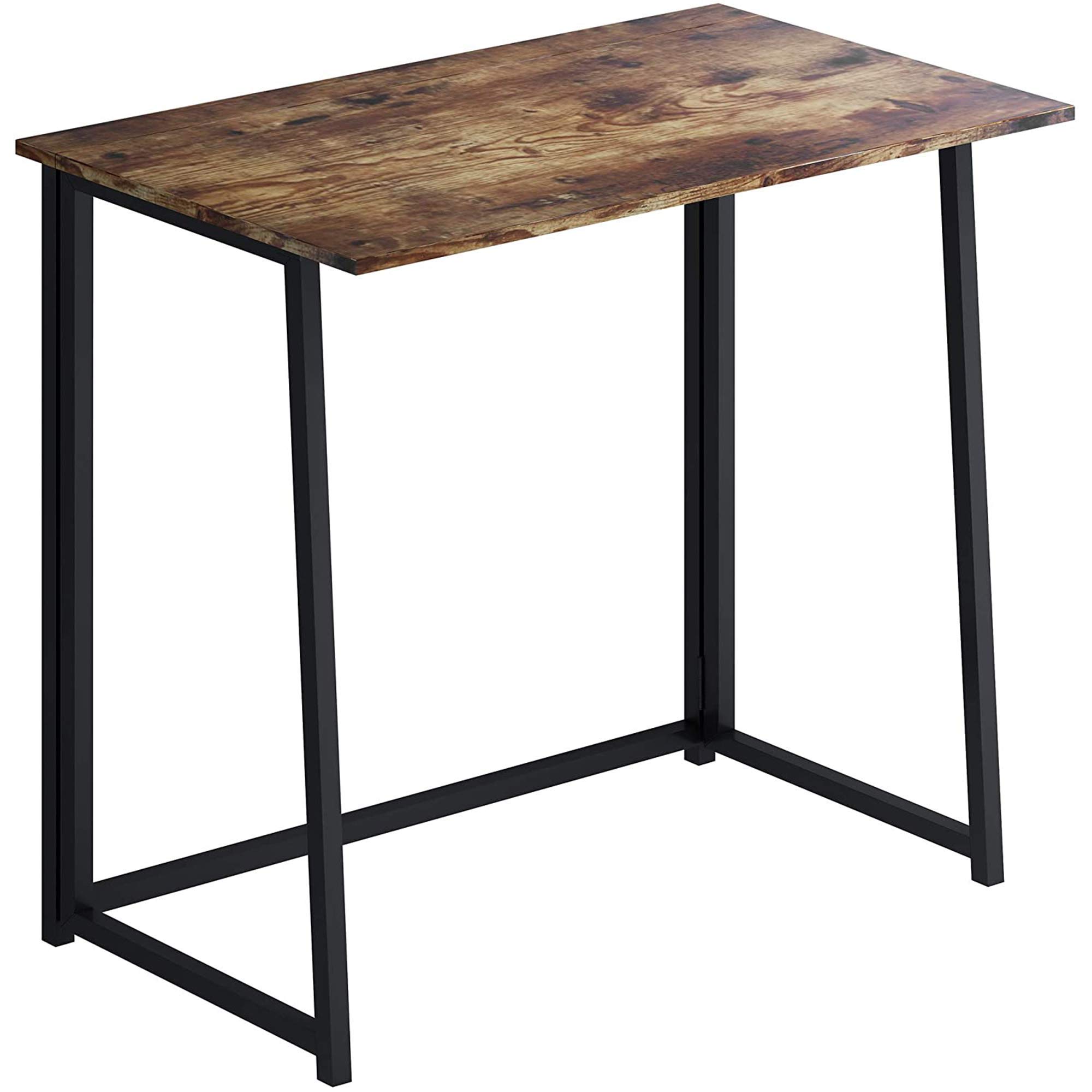 GHQME Folding Desk No-Assembly Writing Table Small Computer Desk Home Office Desk for Small Places (31.5", Fire Board)