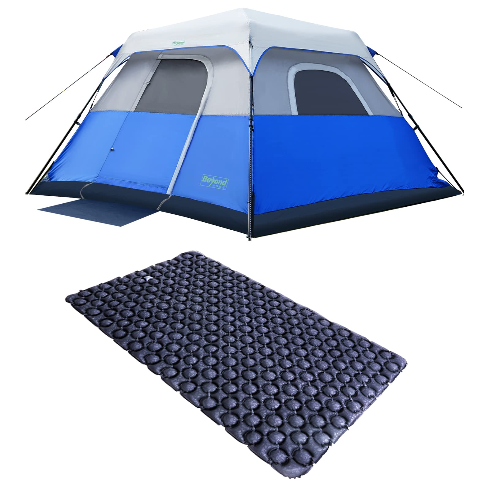 Instant Cabin Tent 6 Person with Ultralight Camping Sleeping Pad 2 Person