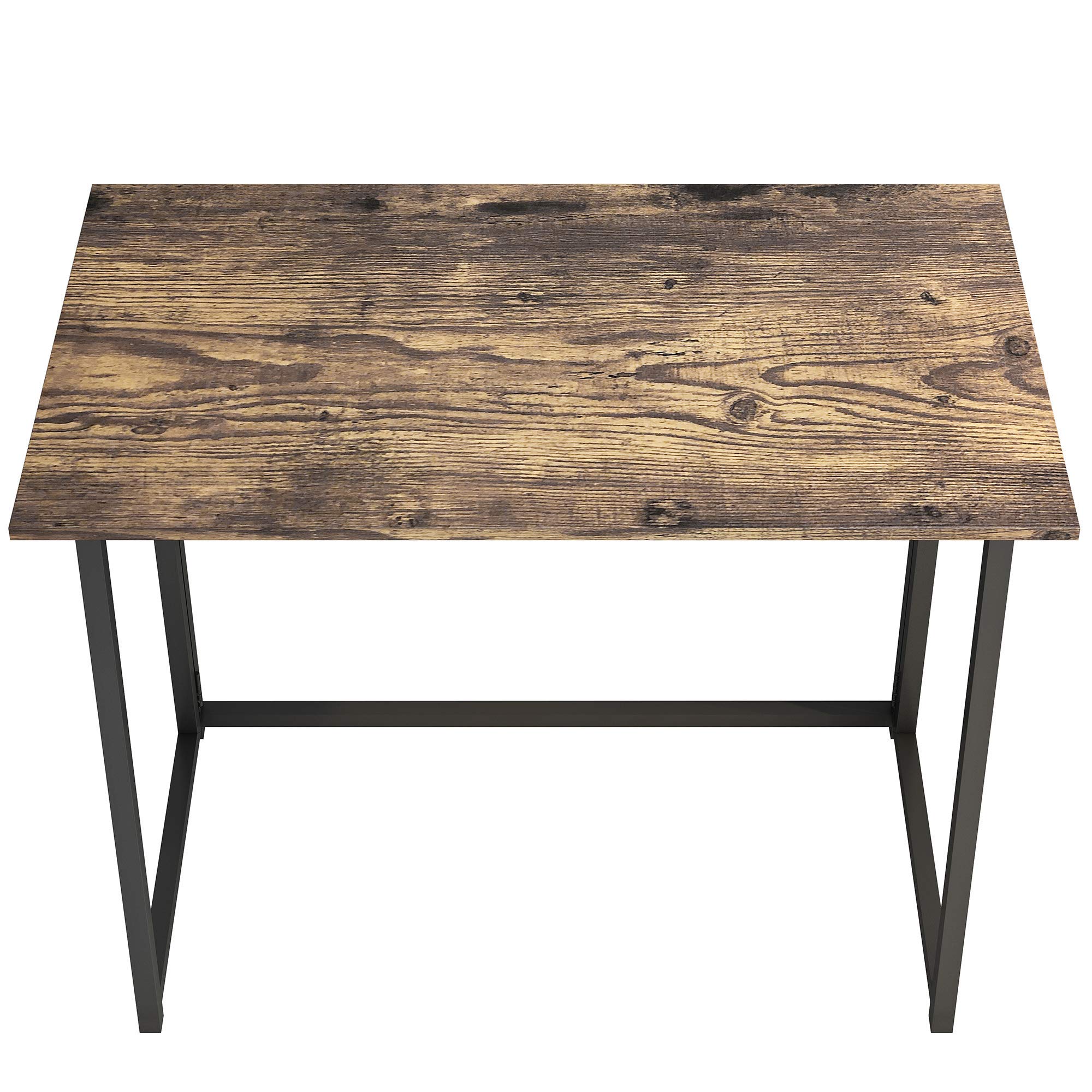 GHQME Folding Desk No-Assembly Writing Table Small Computer Desk Home Office Desk for Small Places (31.5", Fire Board)