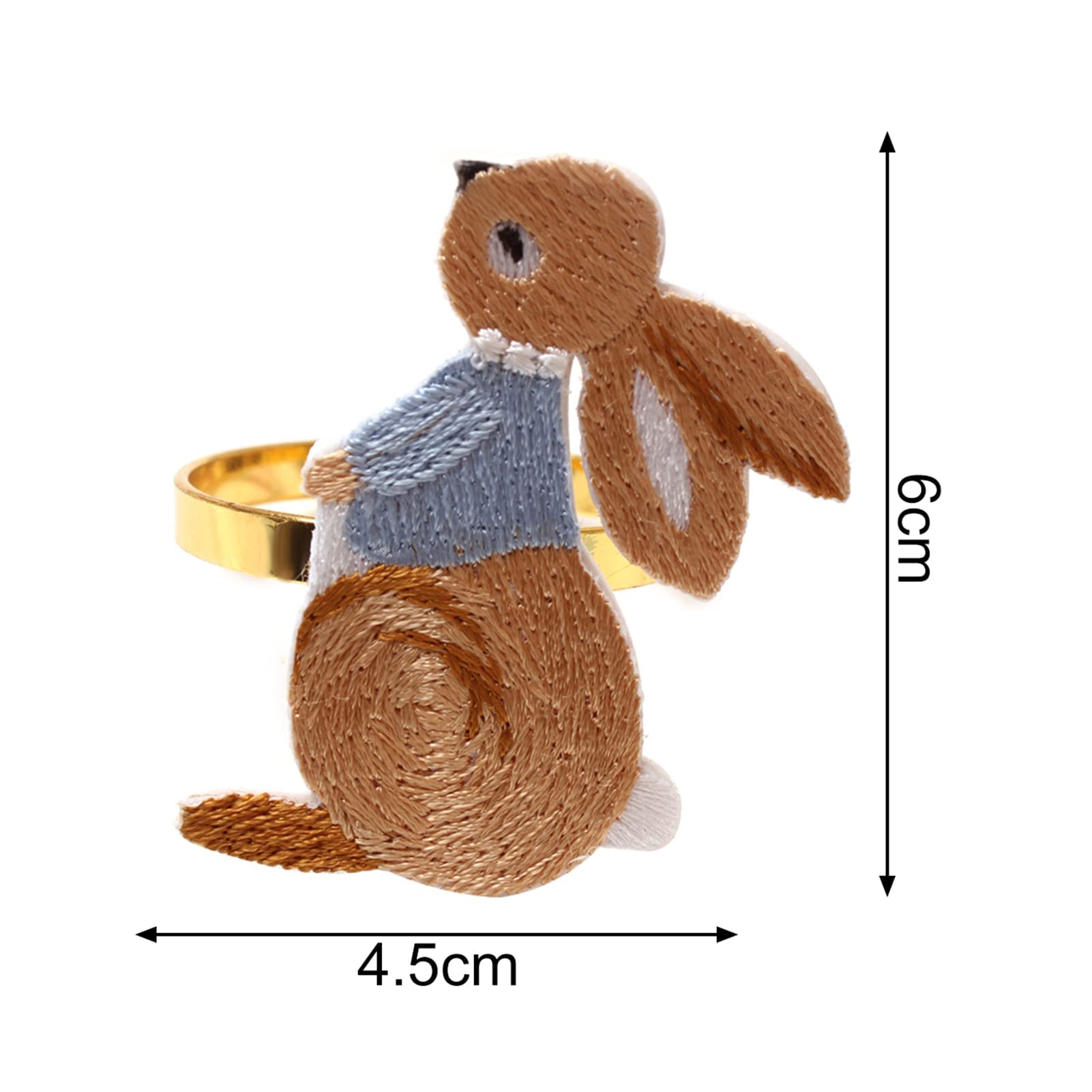 JENPECH Easter Napkin Rings Set of 6, Bunny Napkin Rings Easter Table Decoration, Used for Family Table Decoration Party Table Decoration Setting Decor 2