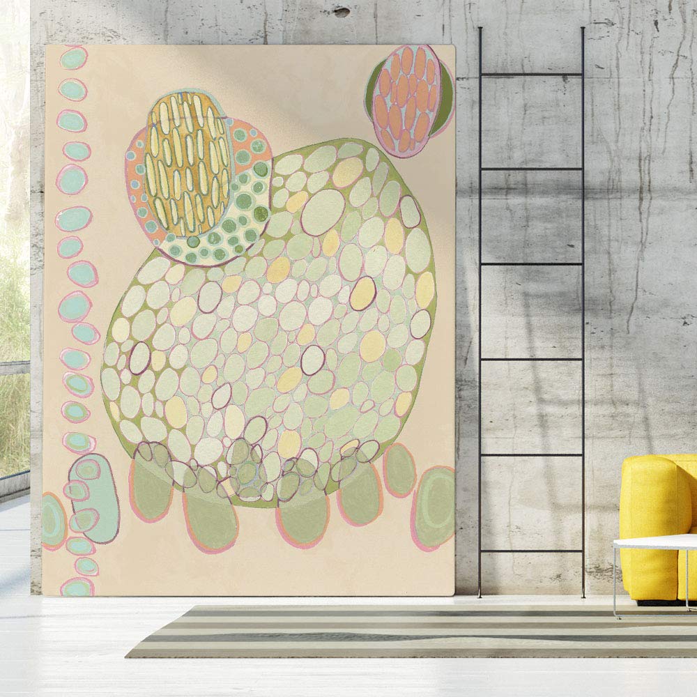 Giant Art Elevated Pod II One Piece Huge Modern giclee Canvas Print, 54 x 72, Green