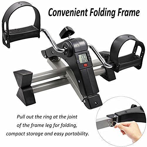Hymenting Portable under desk bike pedal exerciser,With electronic display,For leg and arm exercises,Suitable for home or office fitness