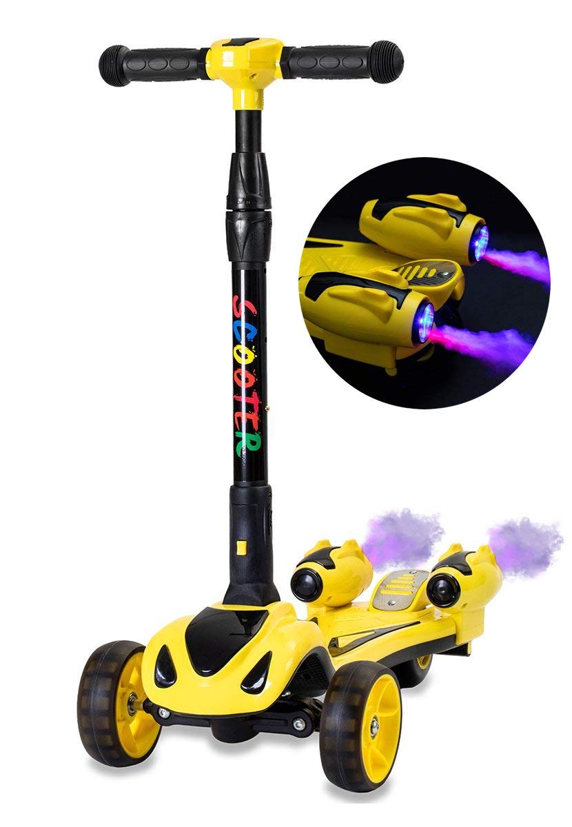 GlareWheel Smoking Rocket Y-1 Kids Scooter - Black