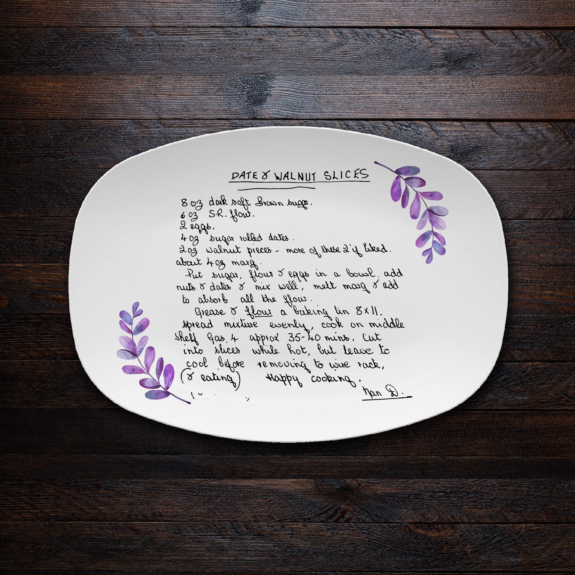Handwritten Recipe Personalized Platter Custom Handwriting Recipe Plate Recipe Card Gift for Mom or Grandma Grandparent Day Gift Idea Serving Tray Serving Plate for Fish Dish