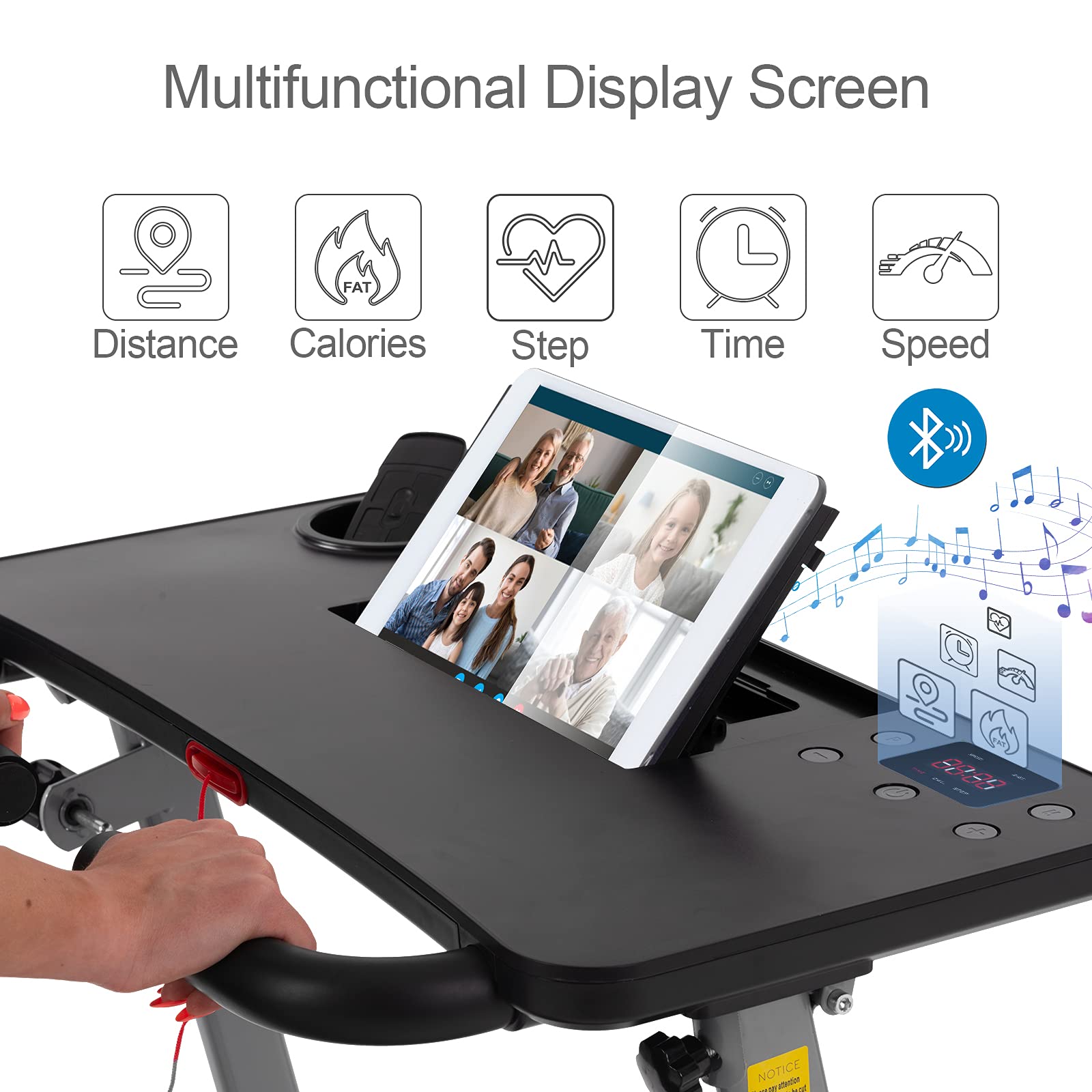 FYC Folding Treadmill for Home - Slim Compact Running Machine Portable Electric Treadmill Foldable Treadmill Workout Exercise for Small Home Apartment Gym Walking Jogging Fitness, No Installation