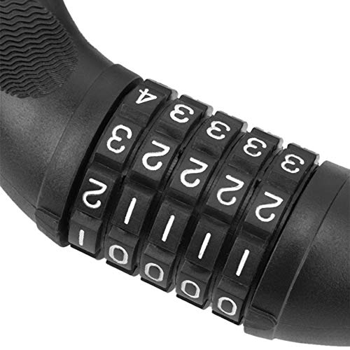 Haowecib Steel Chain Lock, Security Bike Lock High Sensitivity Universal 5-Digit for Bicycles for Motorcycles(Black)