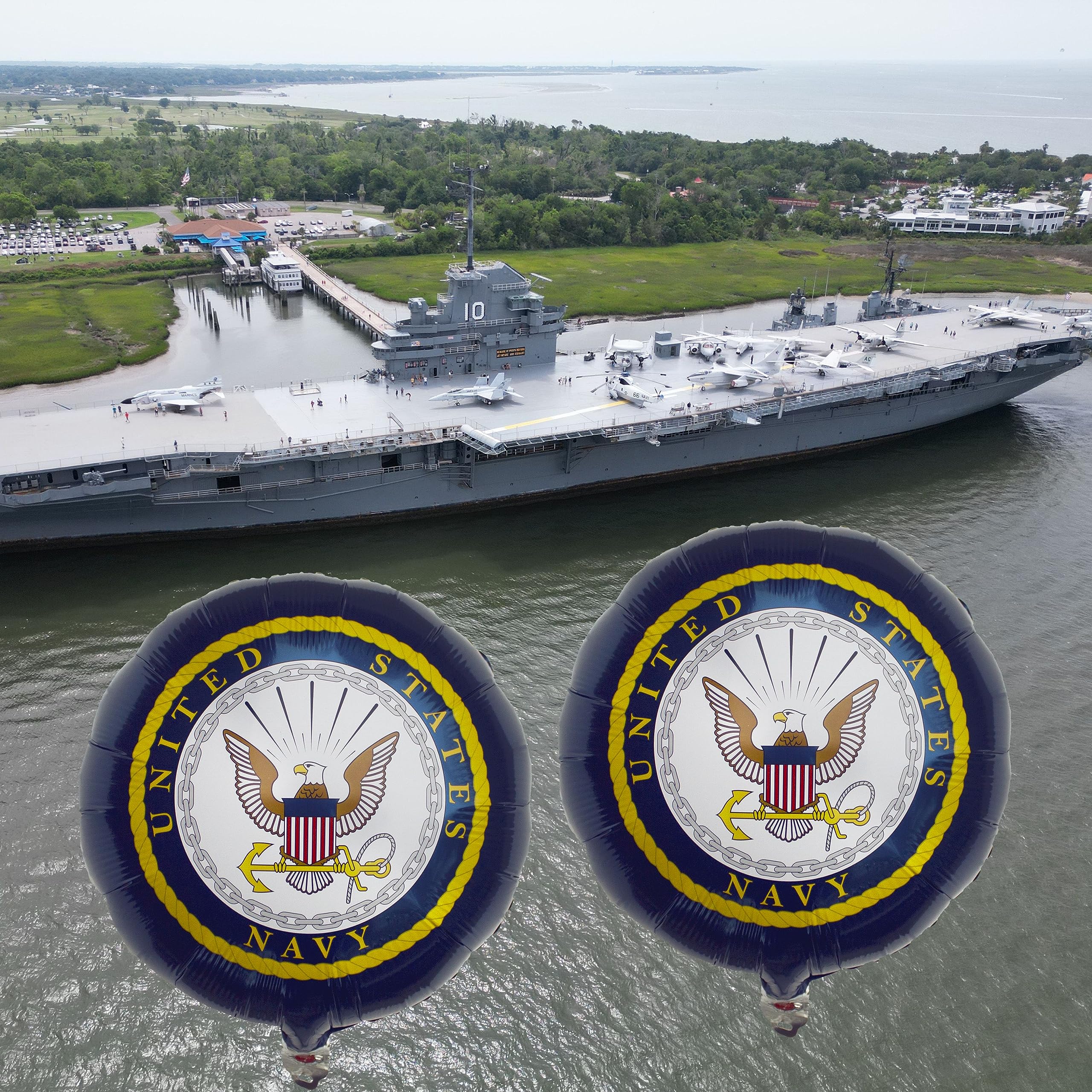 Havercamp U.S. Navy Balloons (3 Pcs.)! 3 (18β) Round Mylar Balloons with Officially Licensed U.S. Navy Crest logo.