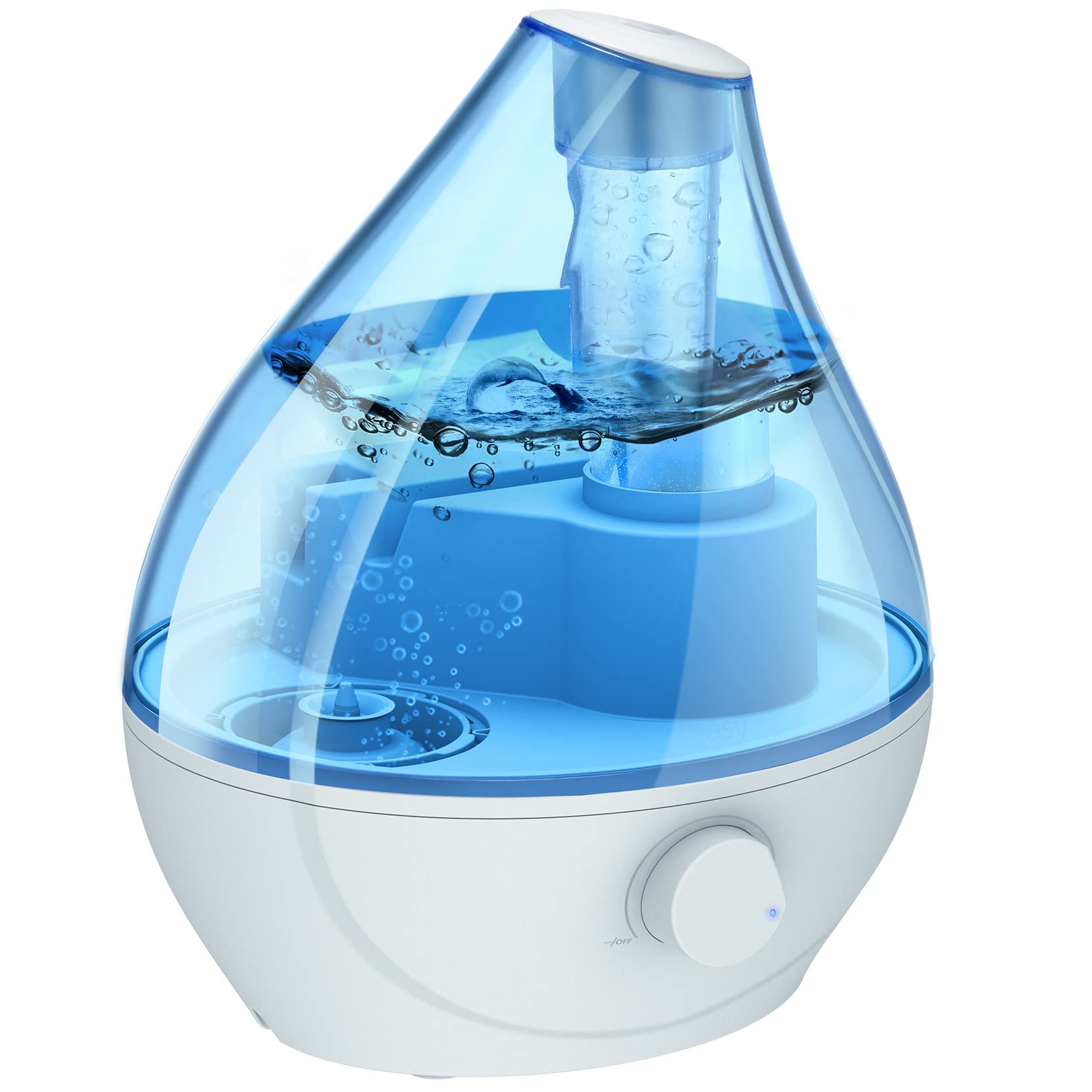 Humidifiers for Bedroom, 1.8L Cool Mist Humidifier, Cool Mist Vaporizer for Home, with 21dB Quiet for Baby Nursery, Easy to Clean Home Humidifier with Dial Knob Control, BPA-Free, 24 Hours Runtime