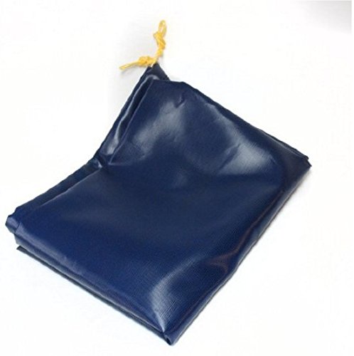 GLI Secur-A-Pool 16 FT X 32 FT Rectangular Mesh Safety Cover System with 3 FT X 8 FT Center End Step, Blue