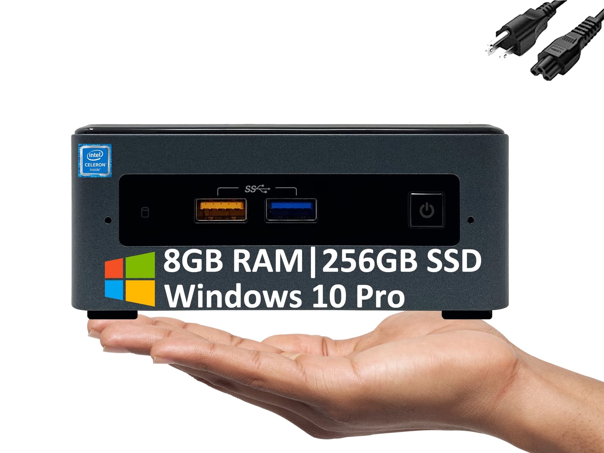 Intel NUC 7 Mainstream Kit NUC7CJYHN1 Mini Business & Home Barebone Desktop Intel Celeron J4005, 8GB DDR4 RAM, 256GB SSD, UHD Graphics Bluetooth, RJ-45, Wi-Fi, IST Cable, Windows 10 Pro