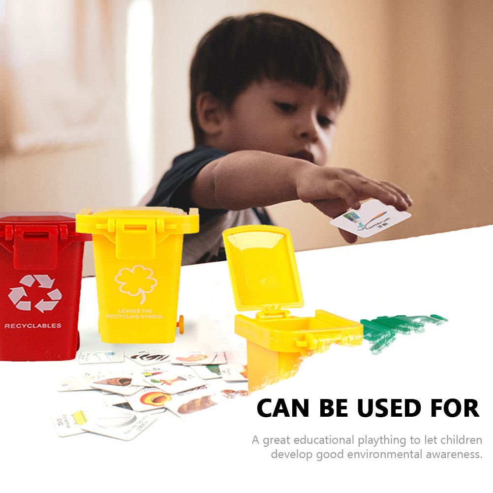 HANABASS Garbage Truck 12 Pcs Miniature Trash Trash Truck Garbage can Toy Recycle Toys Can, Garbage Truck Toy Garbage Cans