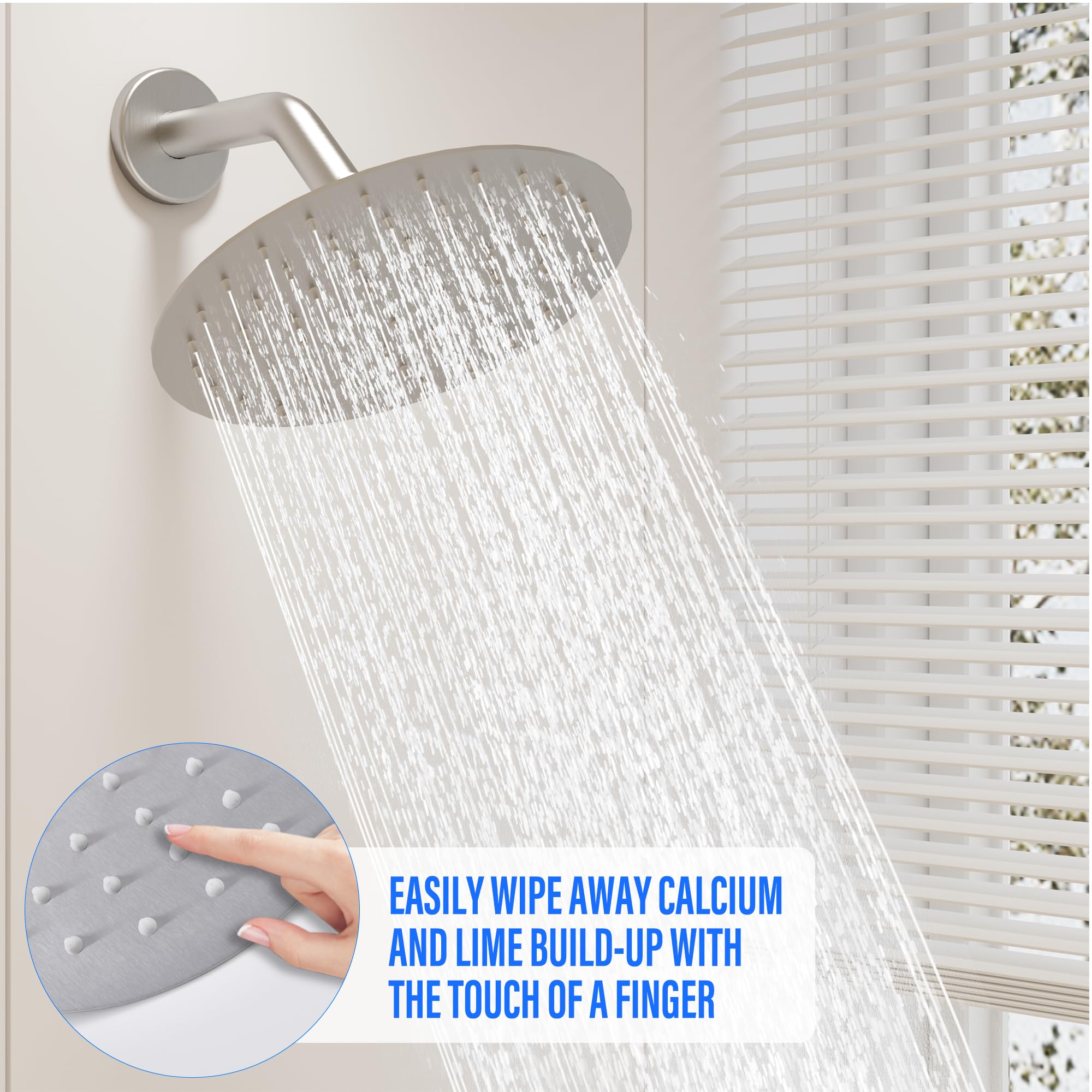 HomGoo Shower Faucet Set with Valve, Shower Faucets Sets Complete(Valve Included) with 6 Inch High-Pressure Rian Shower Head,Brushed Nickel